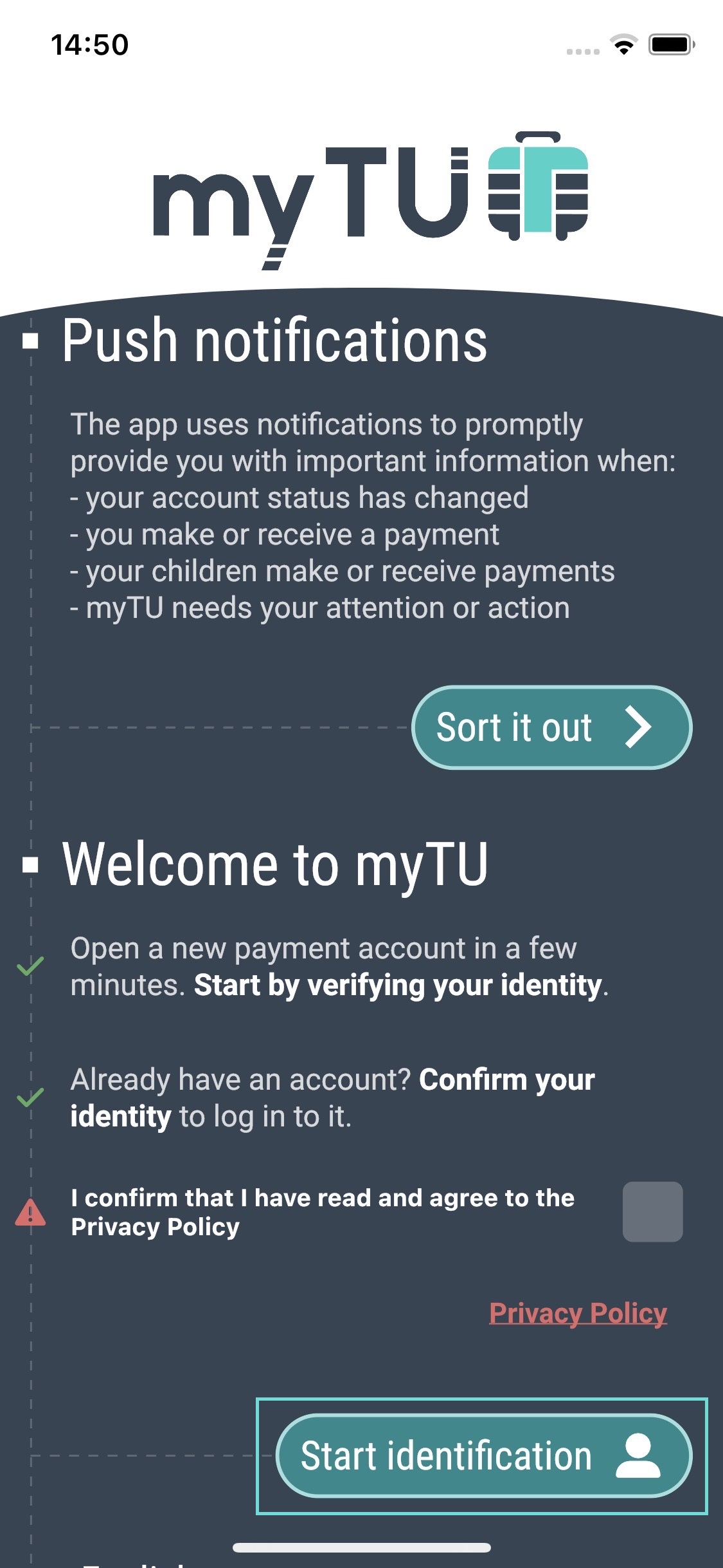 I forgot the signature key/Log in code for my app – myTU: Help Centre